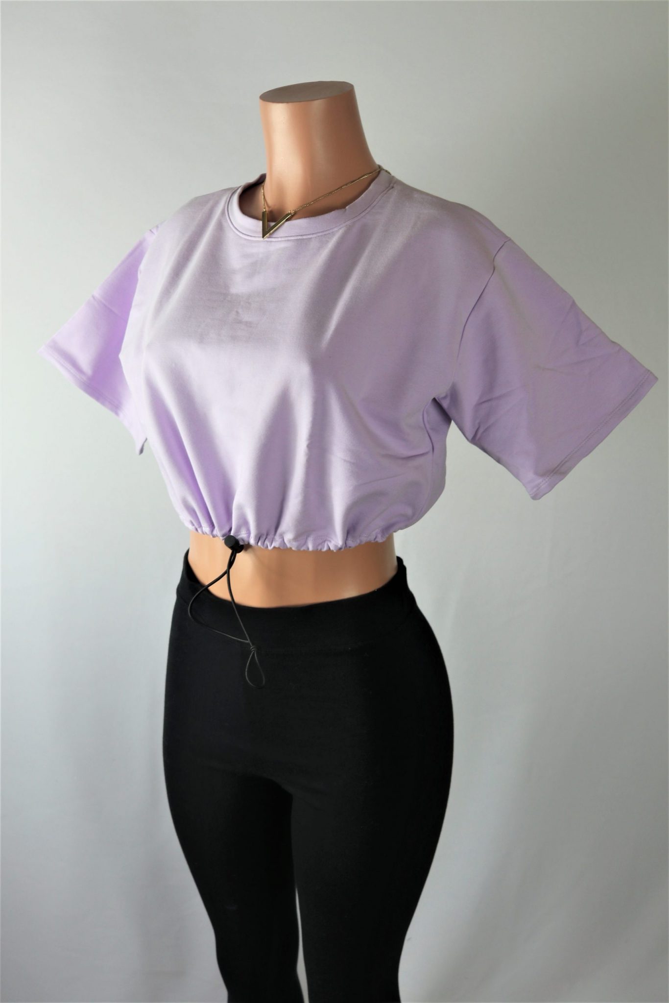 Lavender Drawstring Crop Top - Final Sale - NeedMyStyle