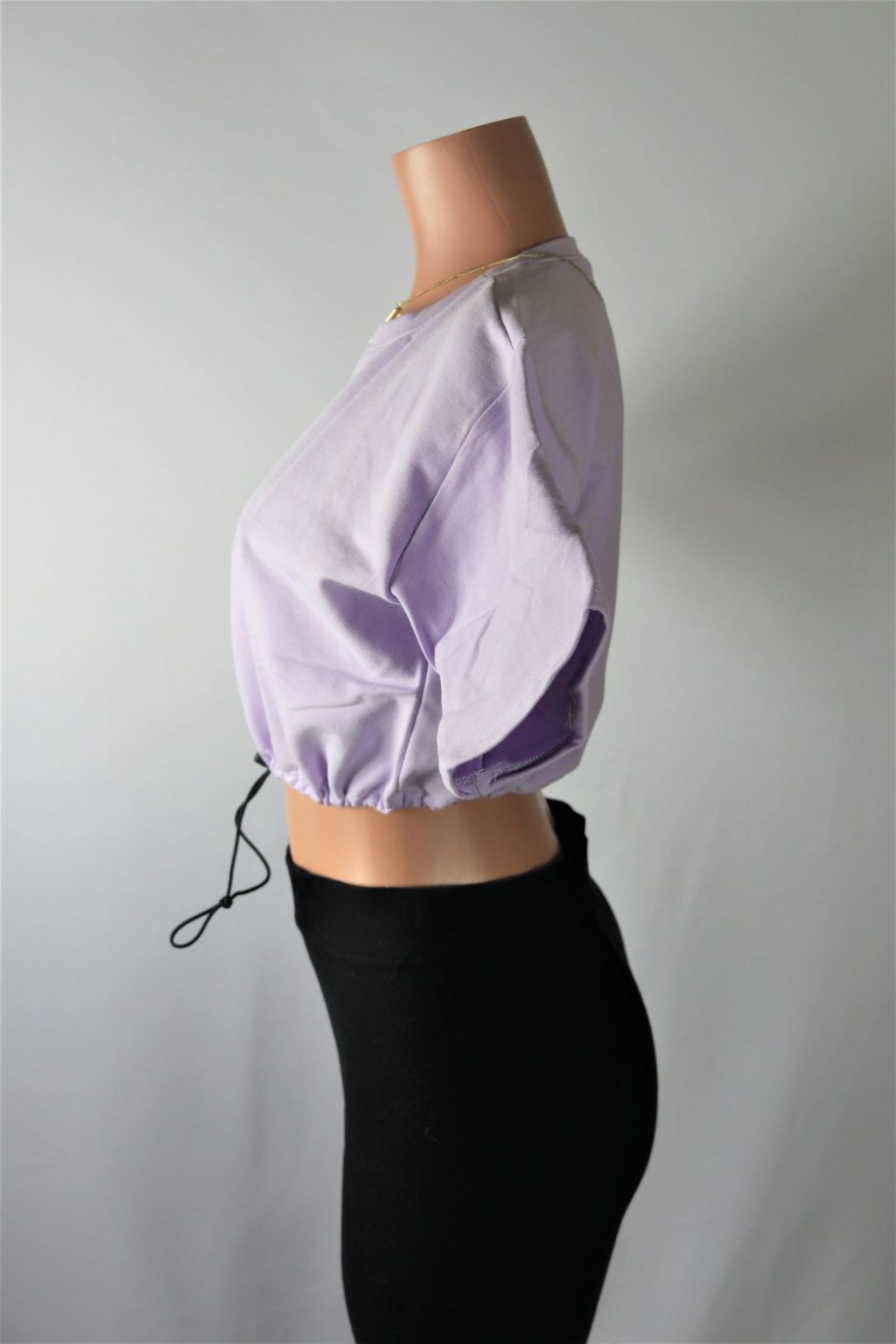 Lavender Drawstring Crop Top - Final Sale - NeedMyStyle