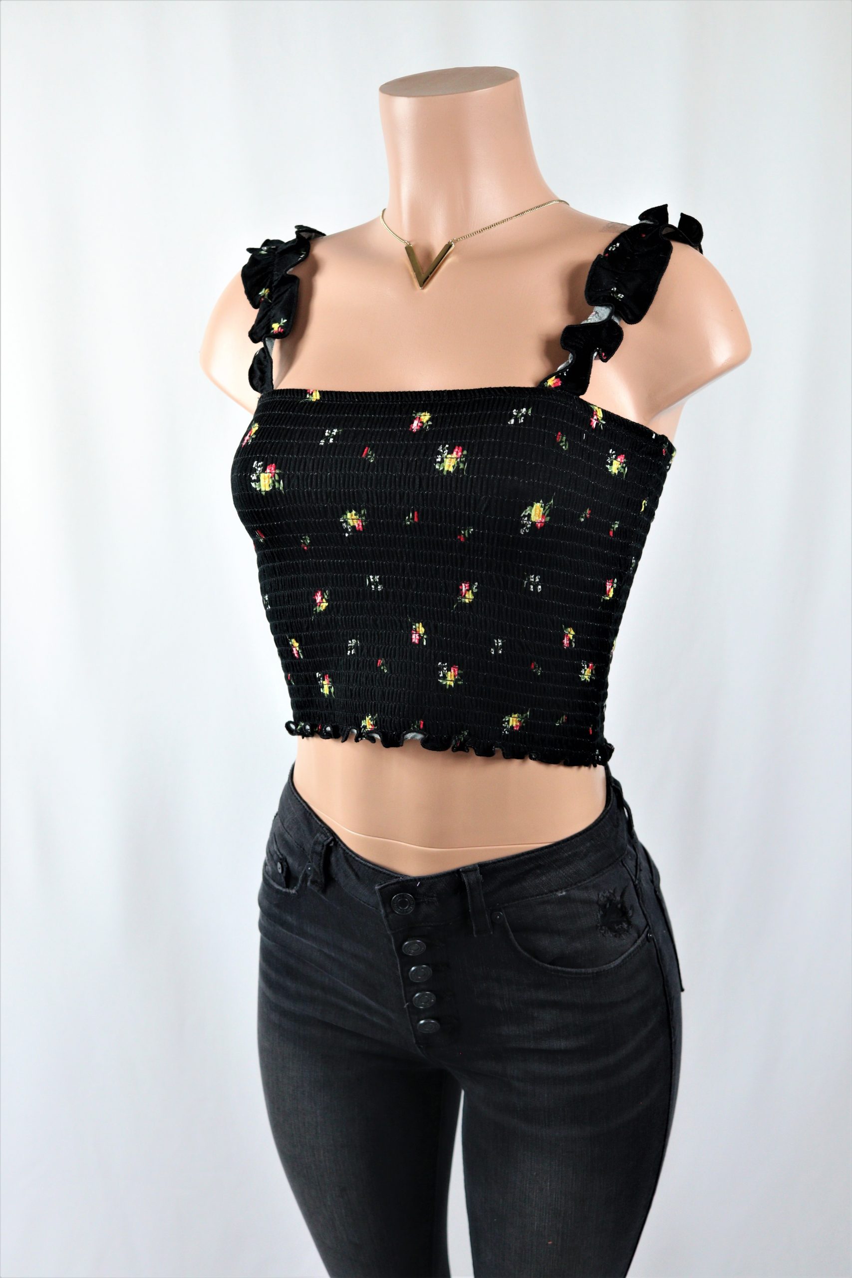 Ruffled Floral Crop Top - NeedMyStyle