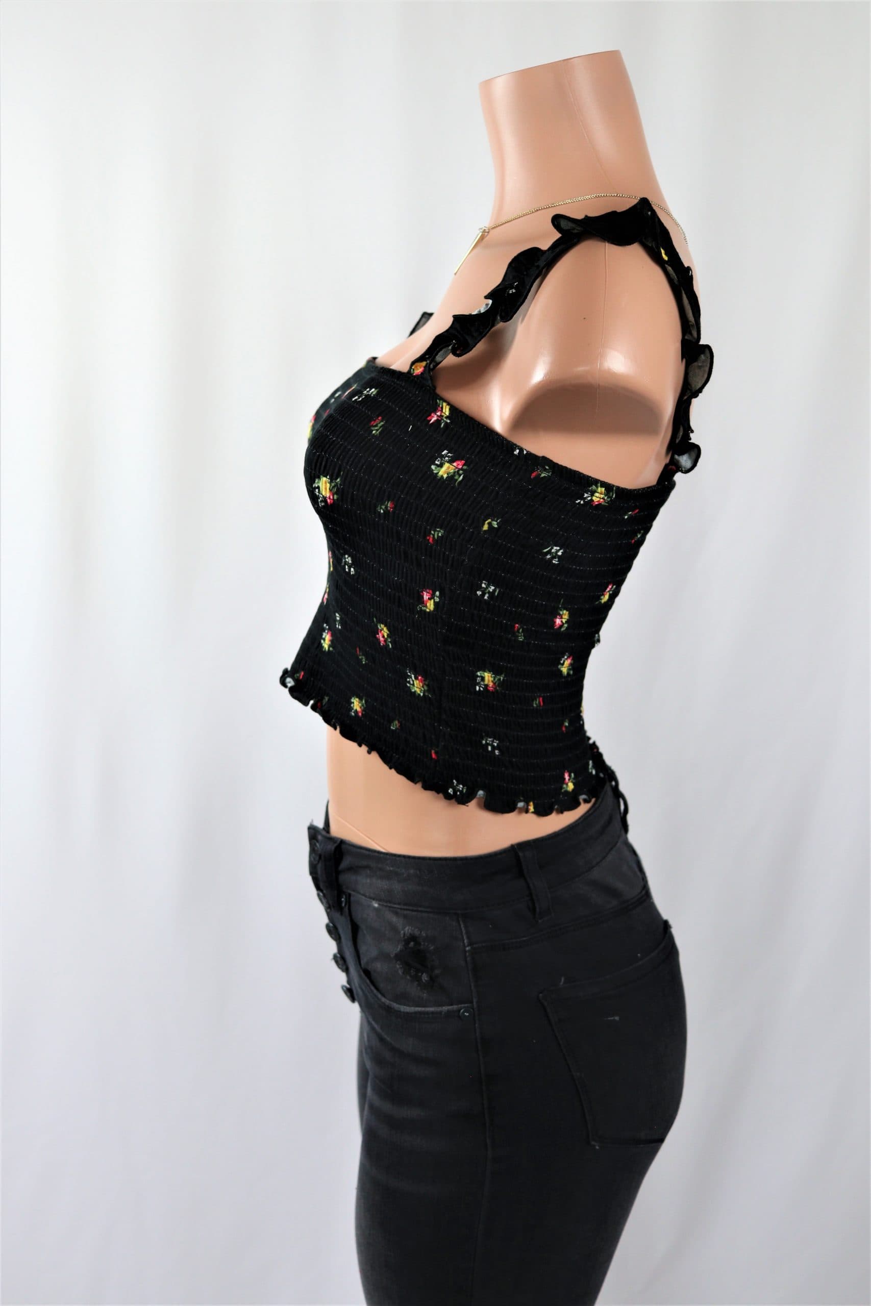 Ruffled Floral Crop Top - NeedMyStyle