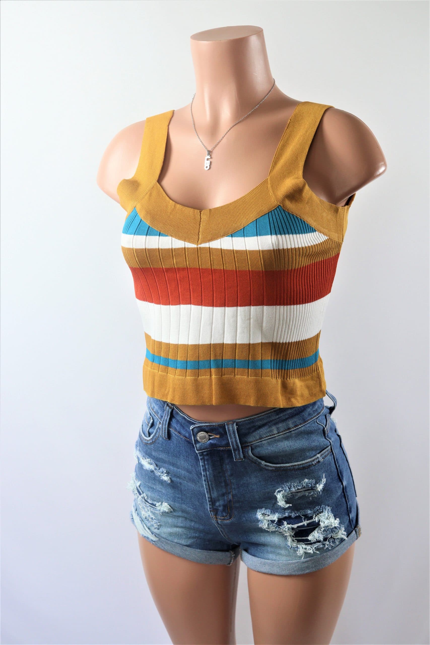 Stripe Boxy Crop Top - Final Sale - NeedMyStyle