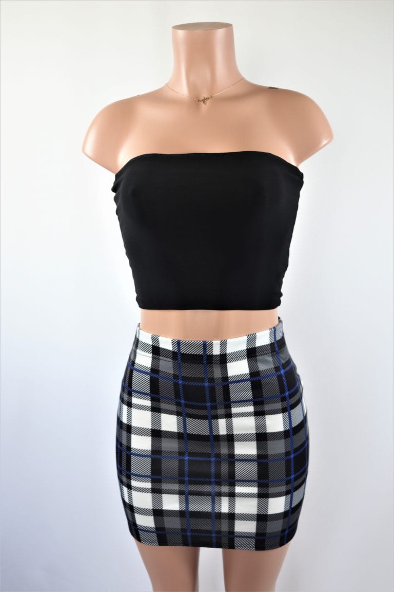 Blue Plaid Skirt - NeedMyStyle