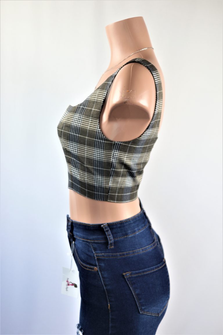 Square Plaid Crop Top - Final Sale - NeedMyStyle