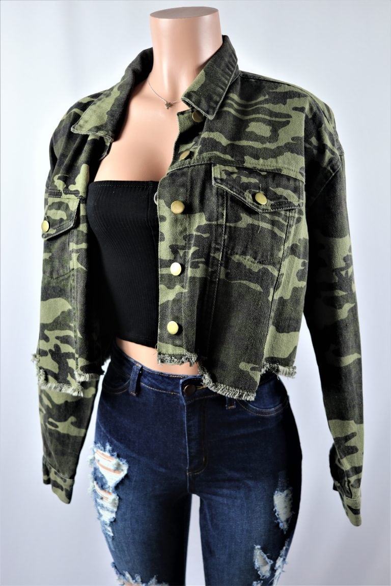 Olive Camo Crop Jacket - Final Sale - NeedMyStyle