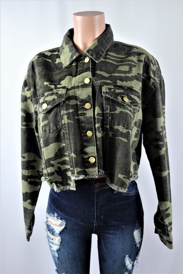 Olive Camo Crop Jacket - Final Sale - NeedMyStyle
