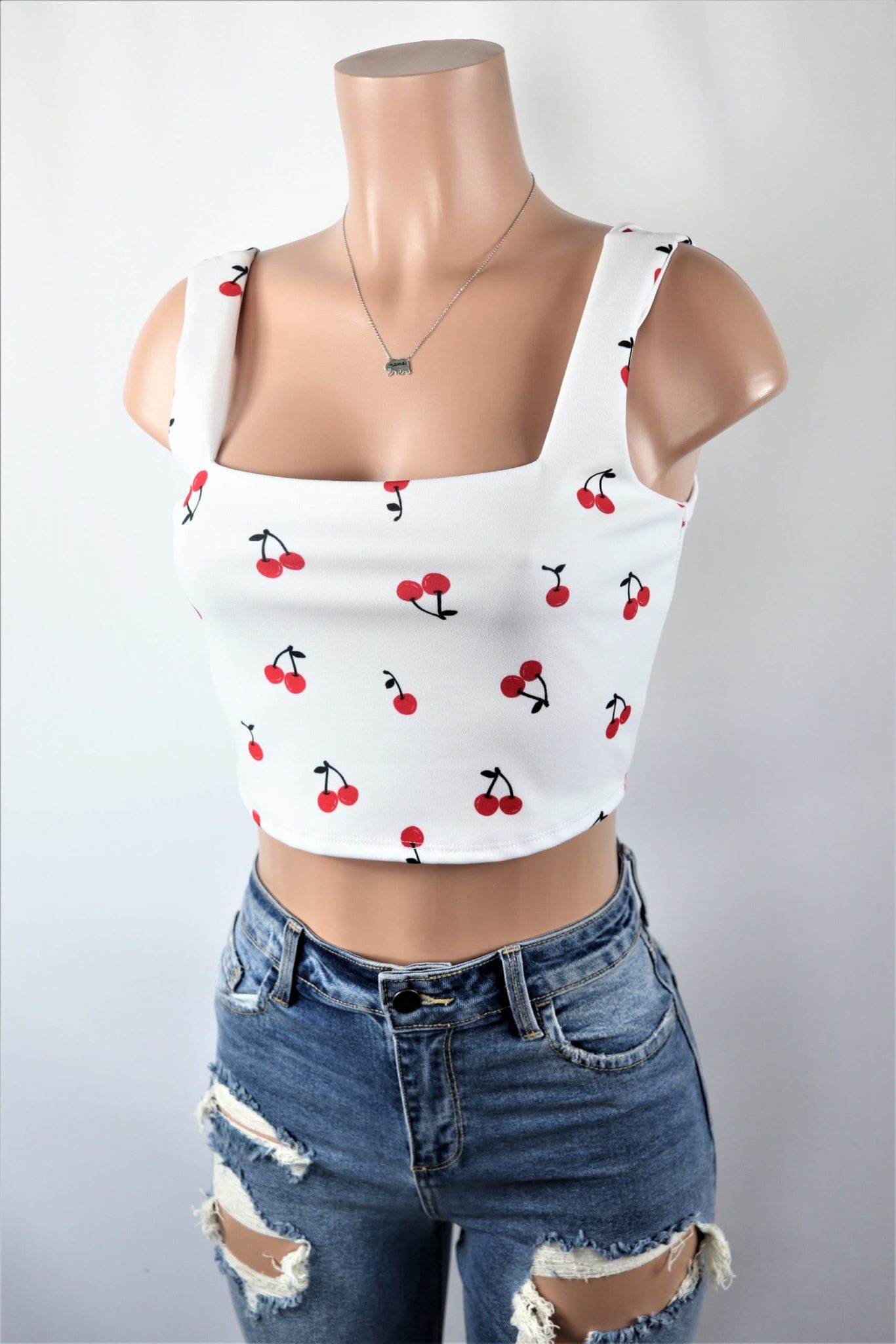 Cherry Square Crop Top - NeedMyStyle