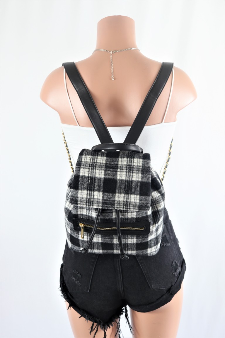 Plaid Drawstring Backpack - NeedMyStyle