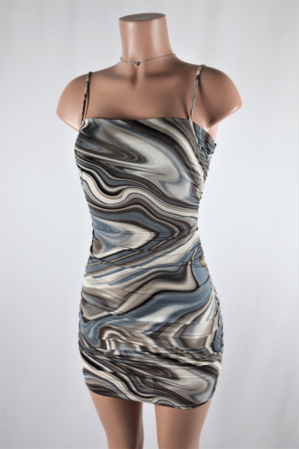 Marble Ruche Mini Dress - NeedMyStyle
