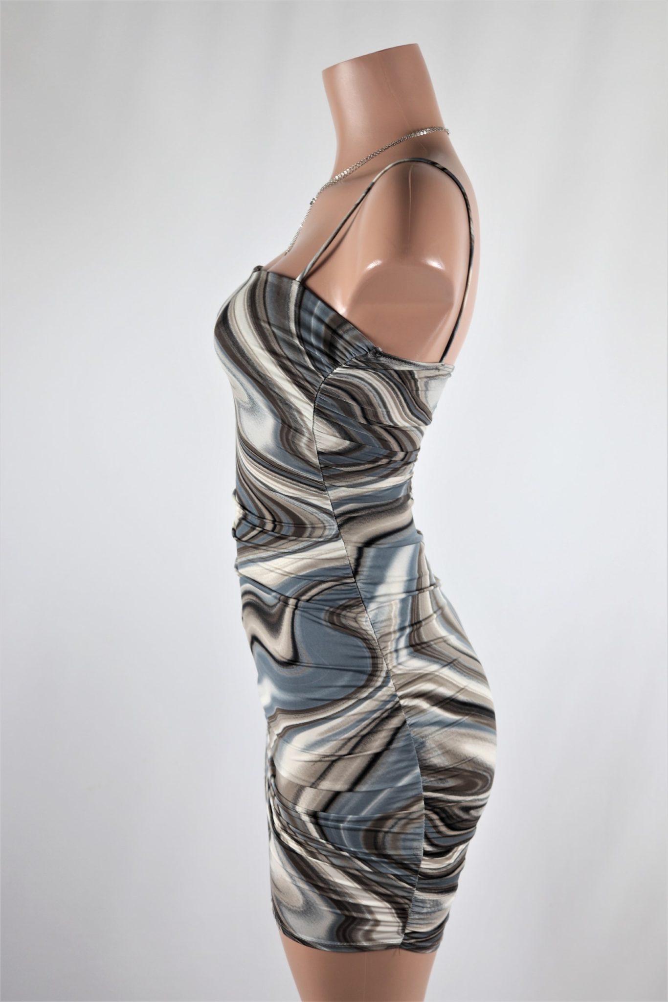 Marble Ruche Mini Dress - NeedMyStyle