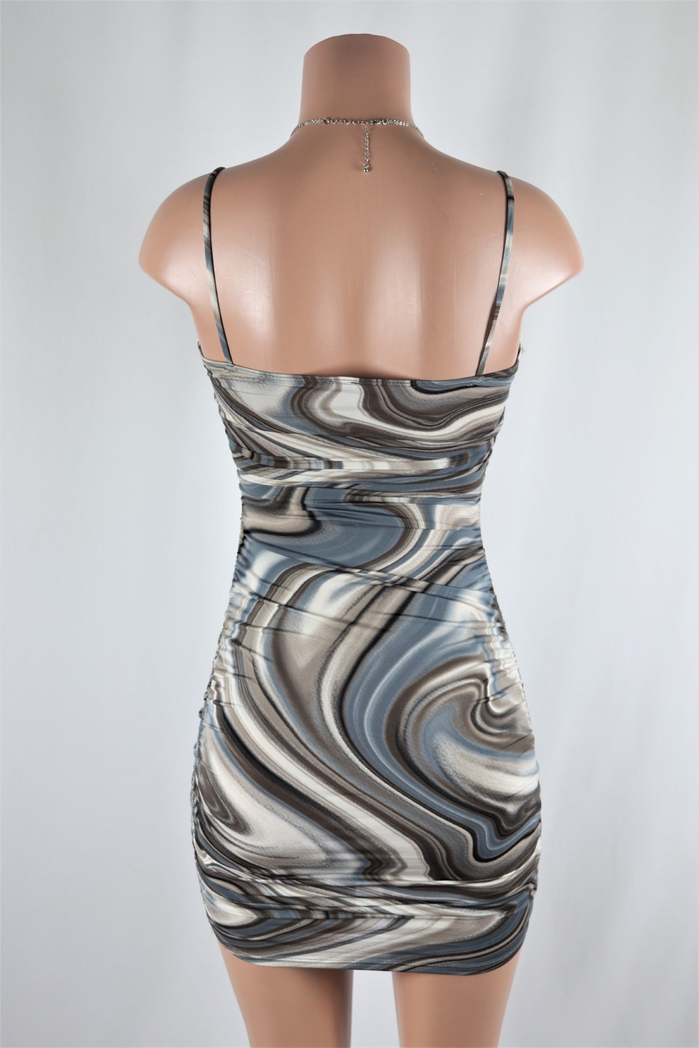 Marble Ruche Mini Dress - NeedMyStyle