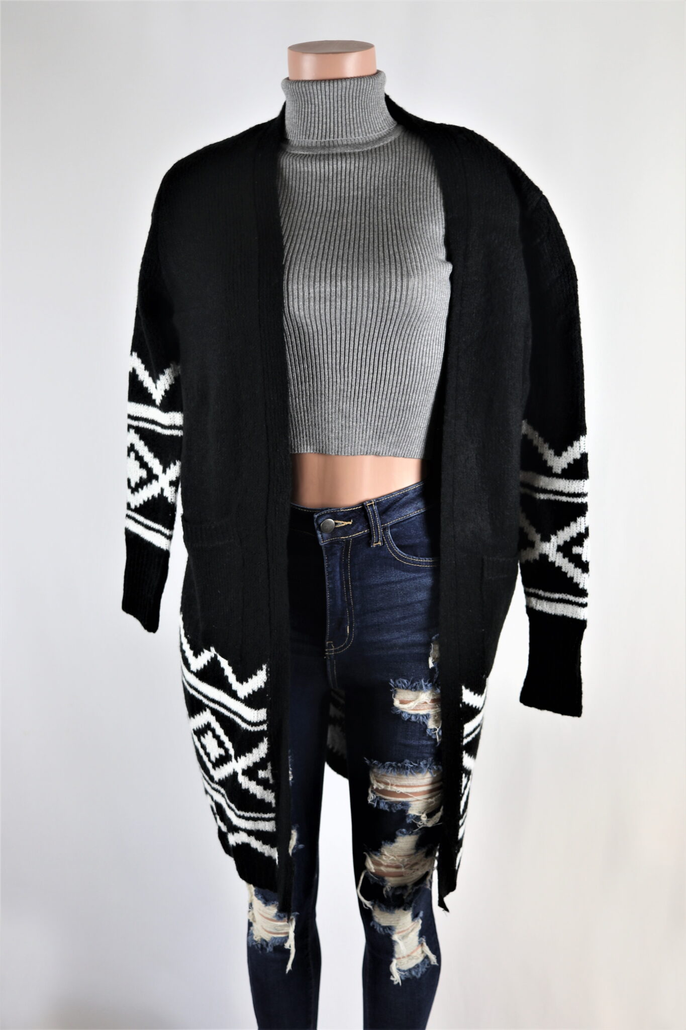 Brushed Aztec Long Cardigan - NeedMyStyle