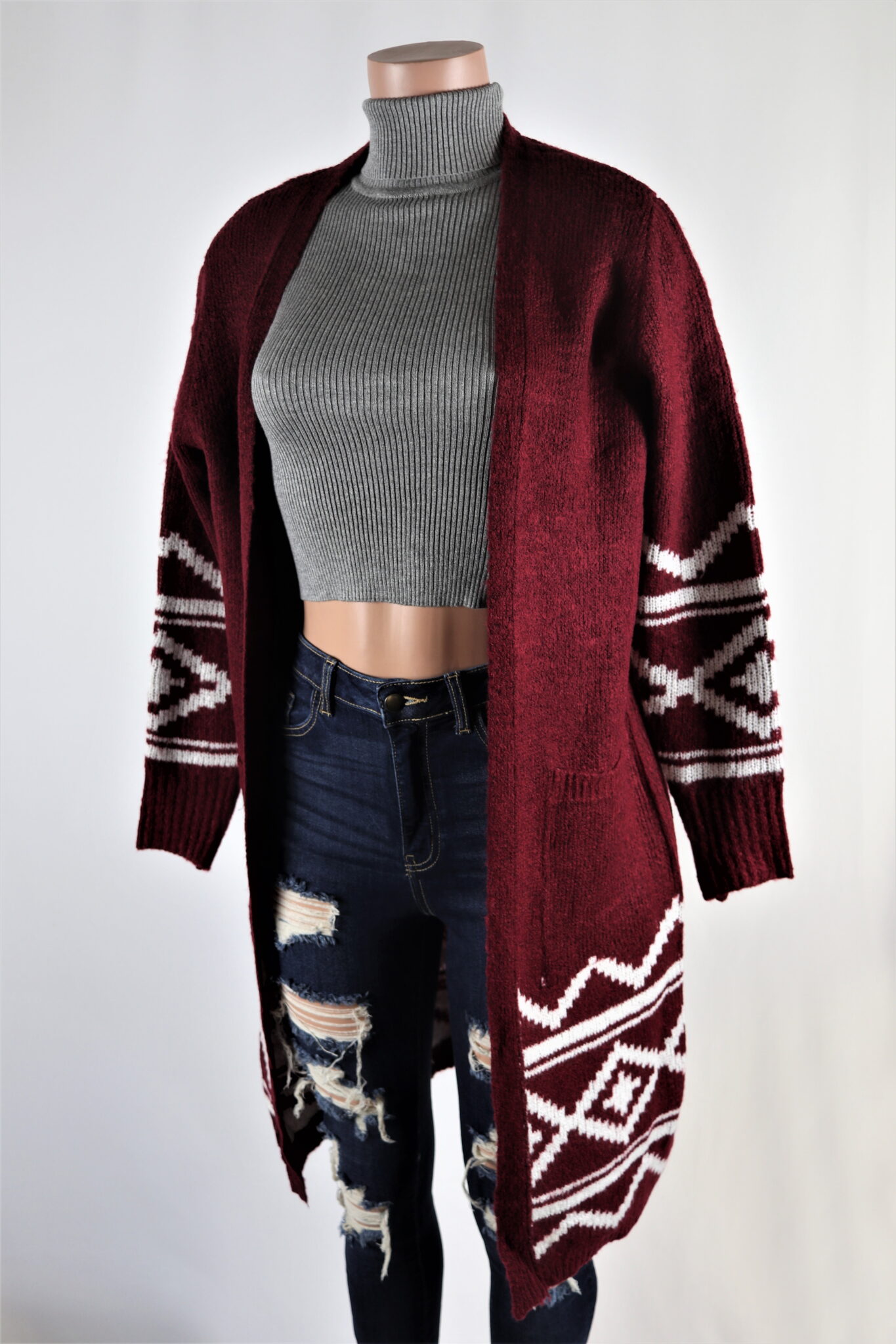 Brushed Aztec Long Cardigan - NeedMyStyle